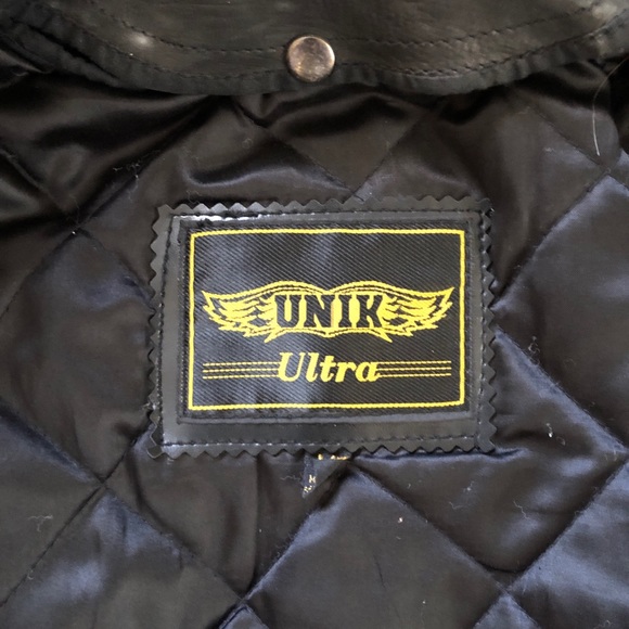 Unik | Jackets & Coats | Unik Ultra Black Leather Biker Jacket Size ...